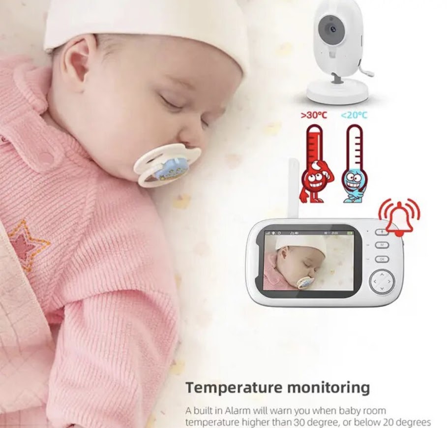 Baby Monitor ABM600 3.5นิ้ว LCD 2.4G Wireless Two Way Audio Talk มอง ...