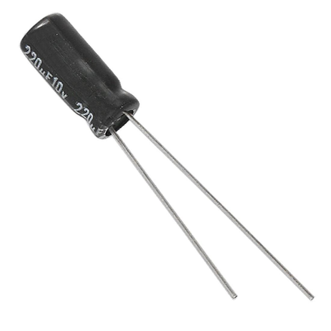 10 x 220uF 35V 105C Radial Electrolytic Capacitor 8x12mm ...