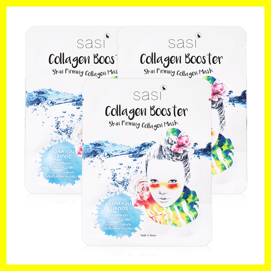 [แพ็คสาม] SASI Collagen Booster Skin Firming Collagen Mask [20g x 3pcs ...