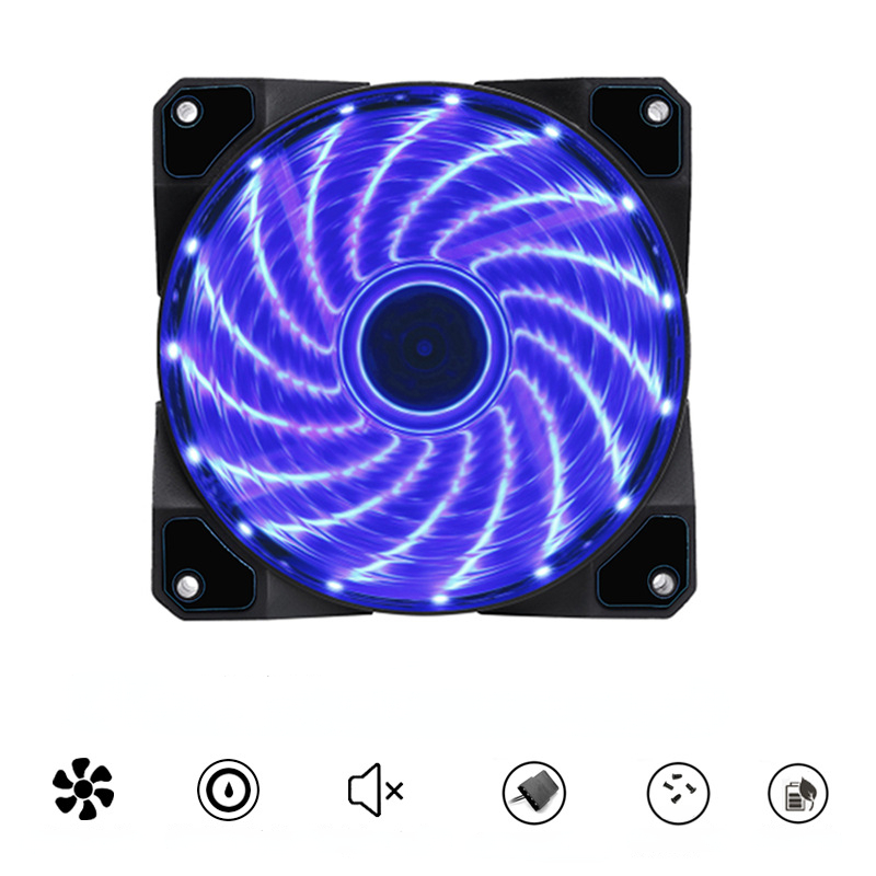 CPU Cooler 2000RMP 20DBA 48CFM 15led red blue RGB automatic color ...