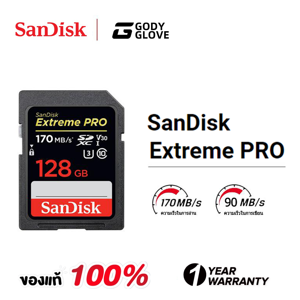 SanDisk 128GB Extreme PRO SDXC R170/W90 | Lazada.co.th