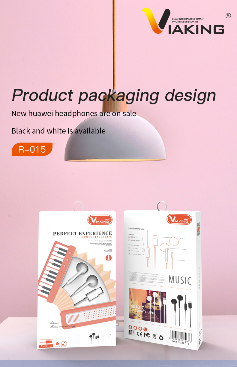 Viaking R015 หูฟังหัวType-C รับประกัน 1 ปี ฟังเพลง คุยโทรศัพท์ได้ ของ ...