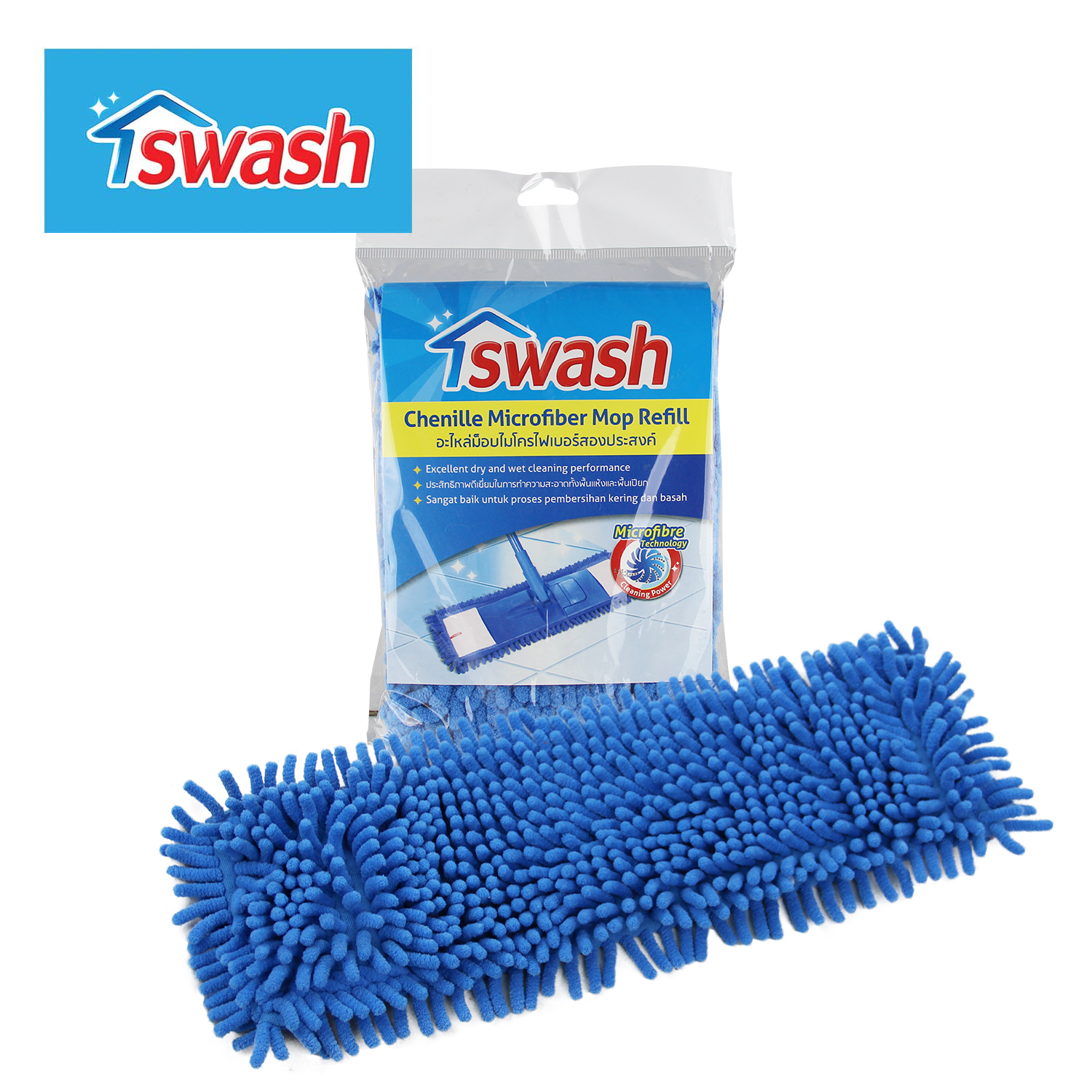 SWASH Chenille Microfiber Mop - สวอช ม็อบไมโครไฟเบอร์สองประสงค์ ม็อบดัน ...