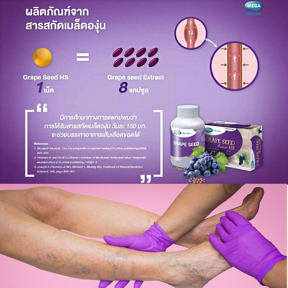 Mega Grape Seed Extract 20 mg ( 60 เม็ด) x (1 ขวด) เมก้า เกรปซีด สาร ...