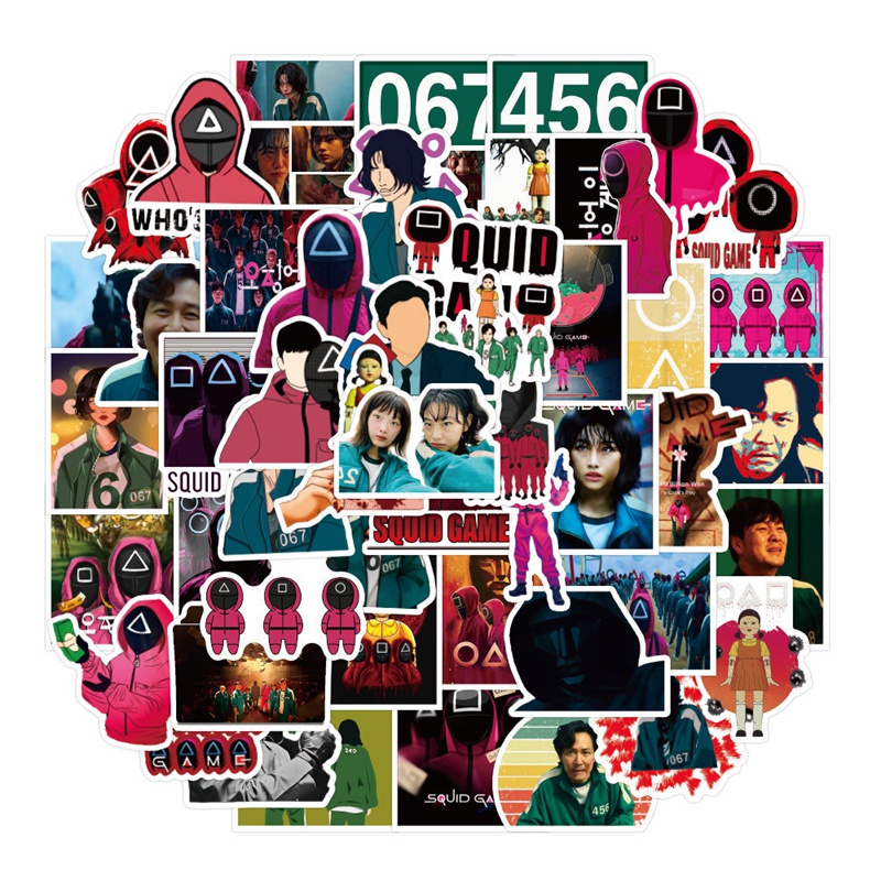 250 Pieces of Squid Game Graffiti Stickers Waterproof DIY Laptop ...