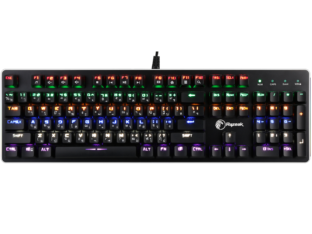 Razeak คีย์บอร์ดเกมส์มิ่ง Gaming Blue SwitchKeyboard รุ่น RK-X04 ...
