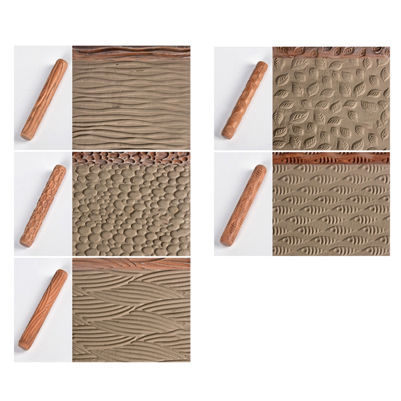 Pottery Tools Wood Hand Rollers for Clay Stamp,Pattern Roller Wooden ...