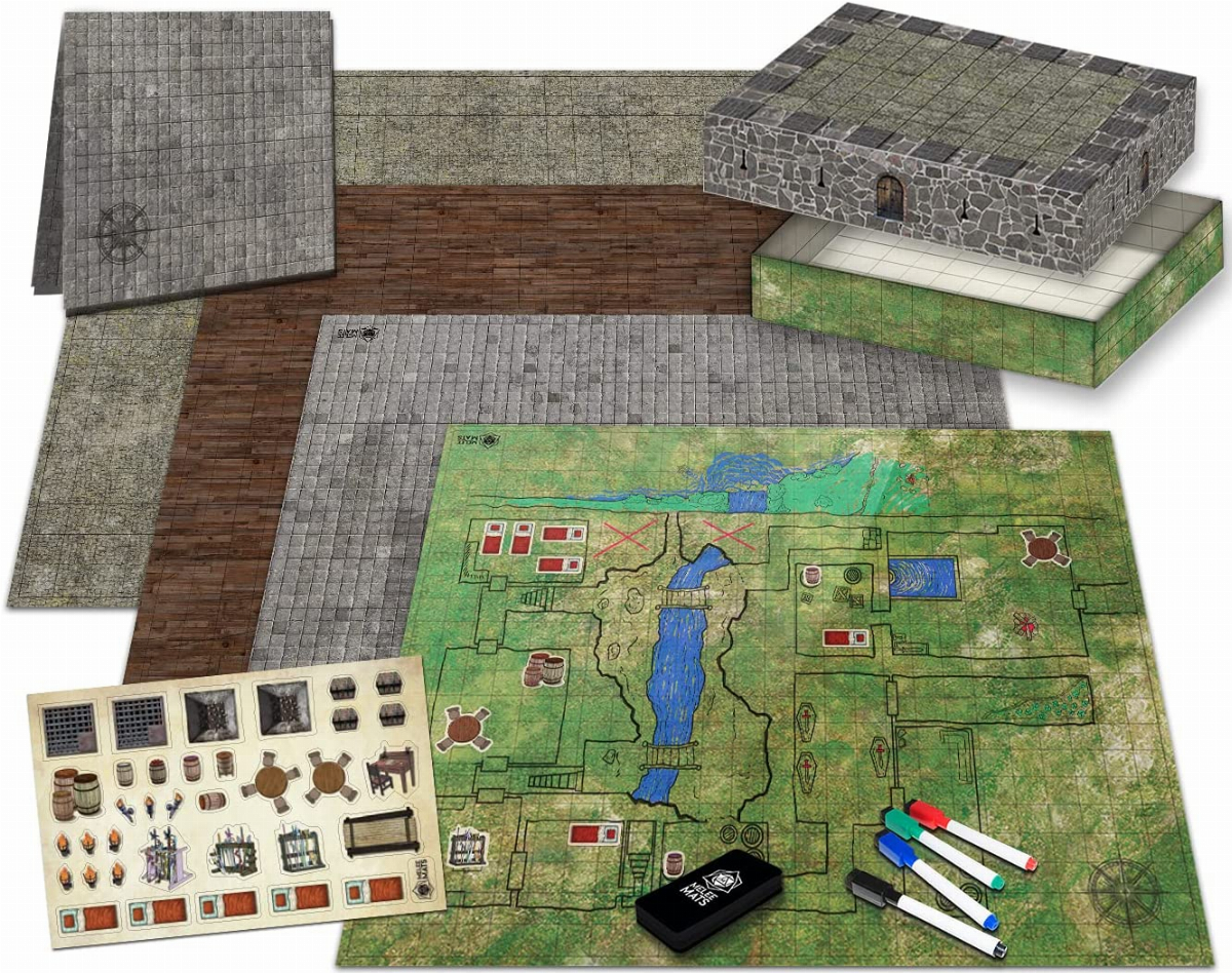 Melee Mats Ultimate Battle Grid Game Board - Dry Erase Square & Hex RPG ...