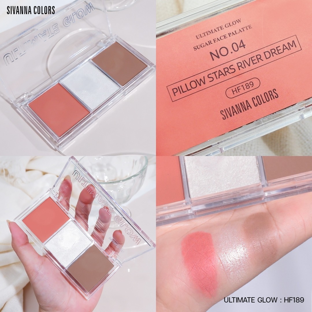 HF189 SIVANNA COLORS ULTIMATE GLOW sugar face palatte blooming your own ...