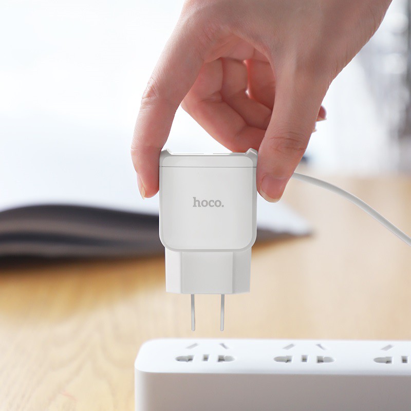 หัวชาร์จพร้อมสาย Hoco Wall charger “C59 Mega joy” dual USB port US with ...