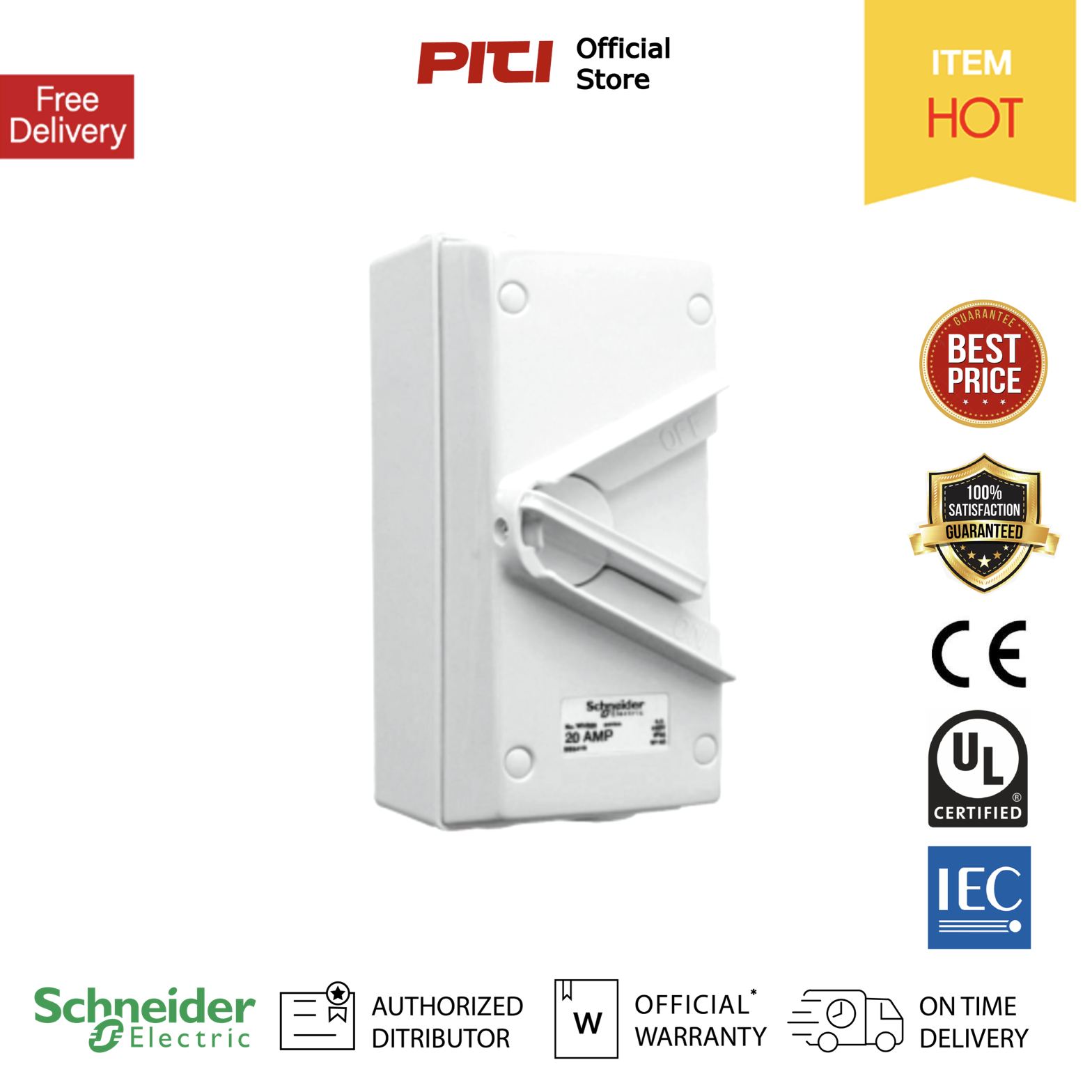 Schneider Concept WHT Waterproof Isolator Switches สวิตช์สำหรับแยกวงจร ...