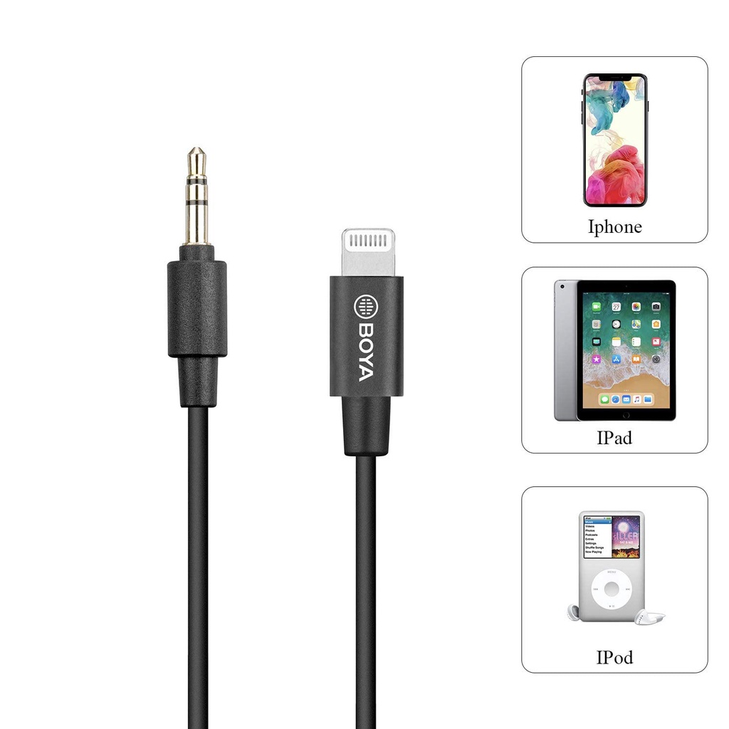 Boya By-K1 Lightning adater Cable สายแปลงไมโครโฟน - New Gadget - ThaiPick