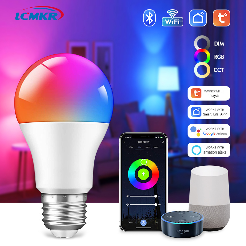 LCMKR Tuya Smartlife Smart LED Bulb E27 RGB Wi-Fi Wifi Blutooth bulb หลอดไฟอัจฉริยะ หลอดอัจฉริยะ ...