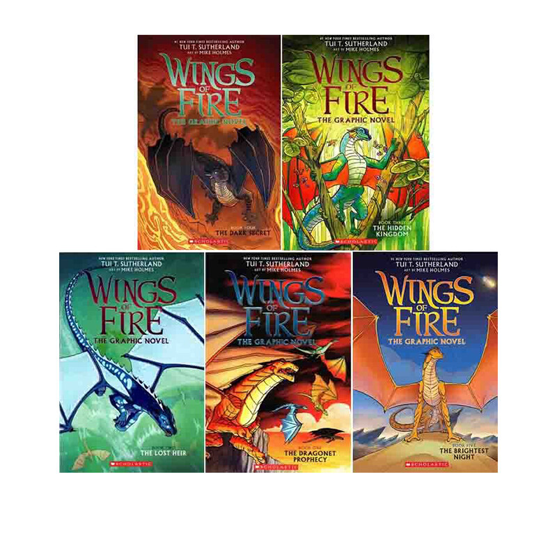 Pre sale of English original wings of fire graphic novel 5 volumes of ...