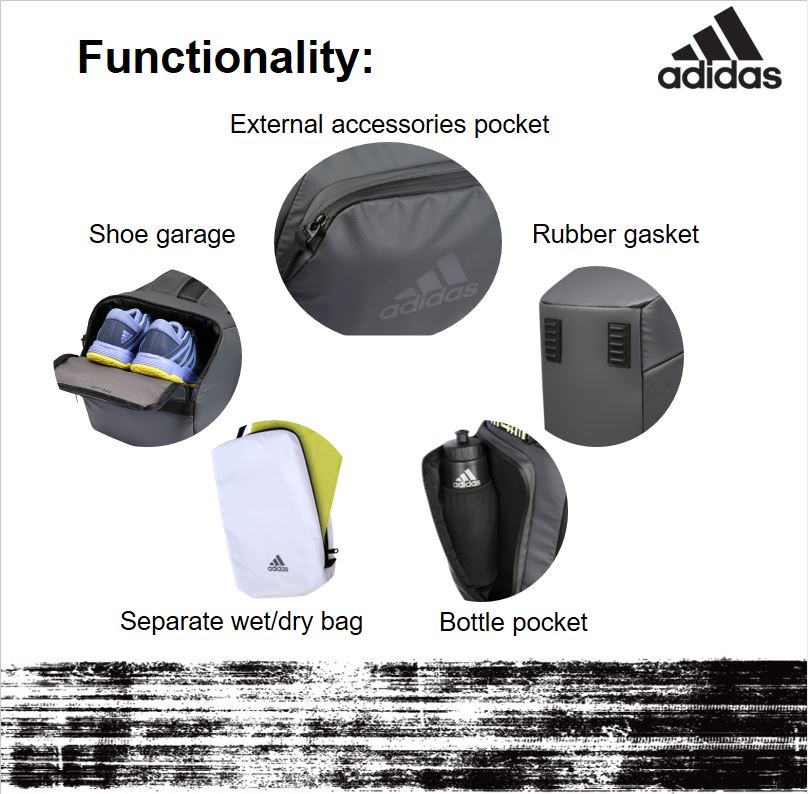 adidas Badminton U7 6 Racket Bag Grey Six - BadmintonMM - ThaiPick