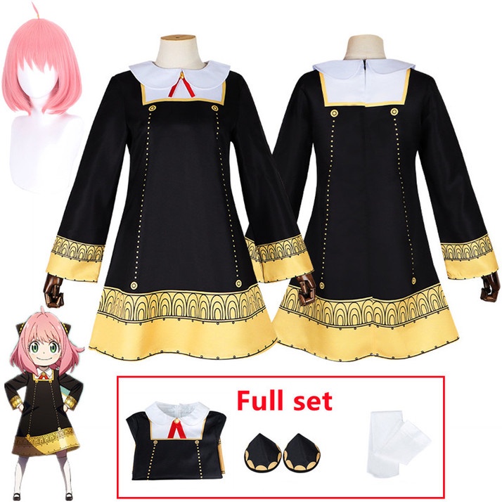 Anya Forger Cosplay Dress and Headwear Anime SPY×FAMILY Costume ...
