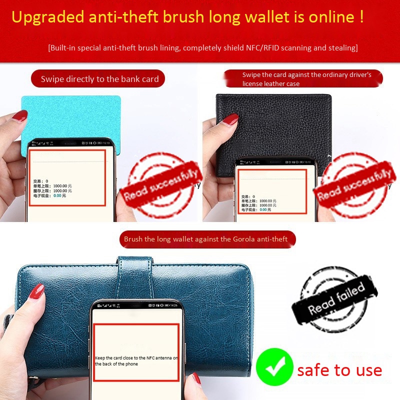 GERUOLA Wallet RFID Women Long Soft Leather Temperament All-Match Large ...
