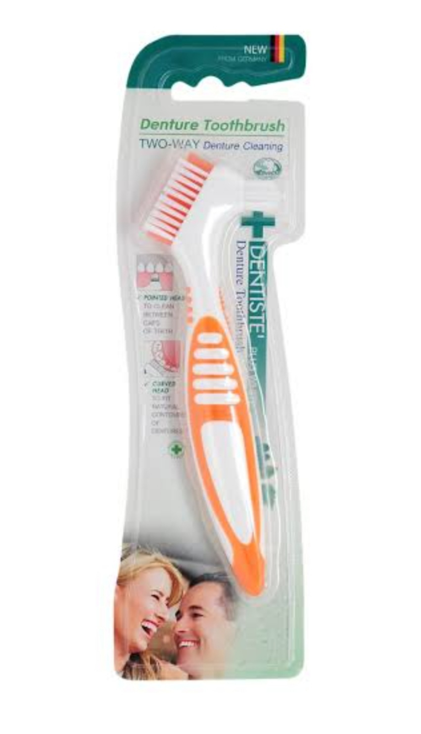 Dentiste denture toothbrush เดนทิสเต้ แปรงทำความสะอาดฟันปลอม (คละสี ...