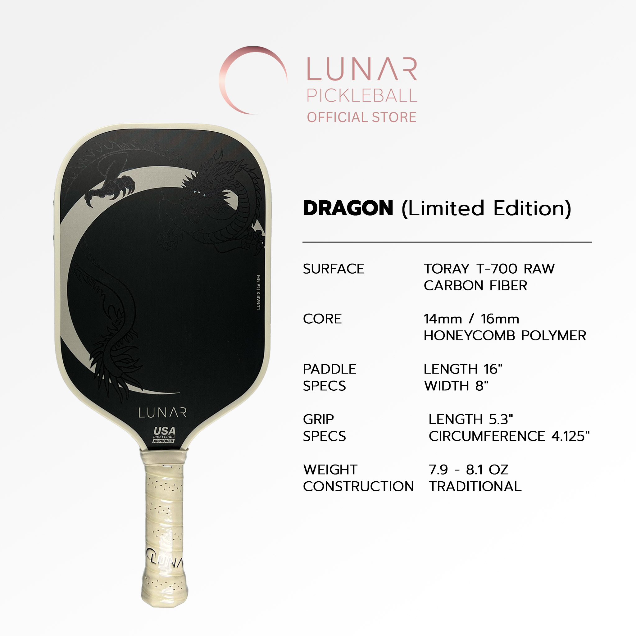 Lunar X Year of the Dragon (Limited Edition) 16MM - Lunar Pickleball ...