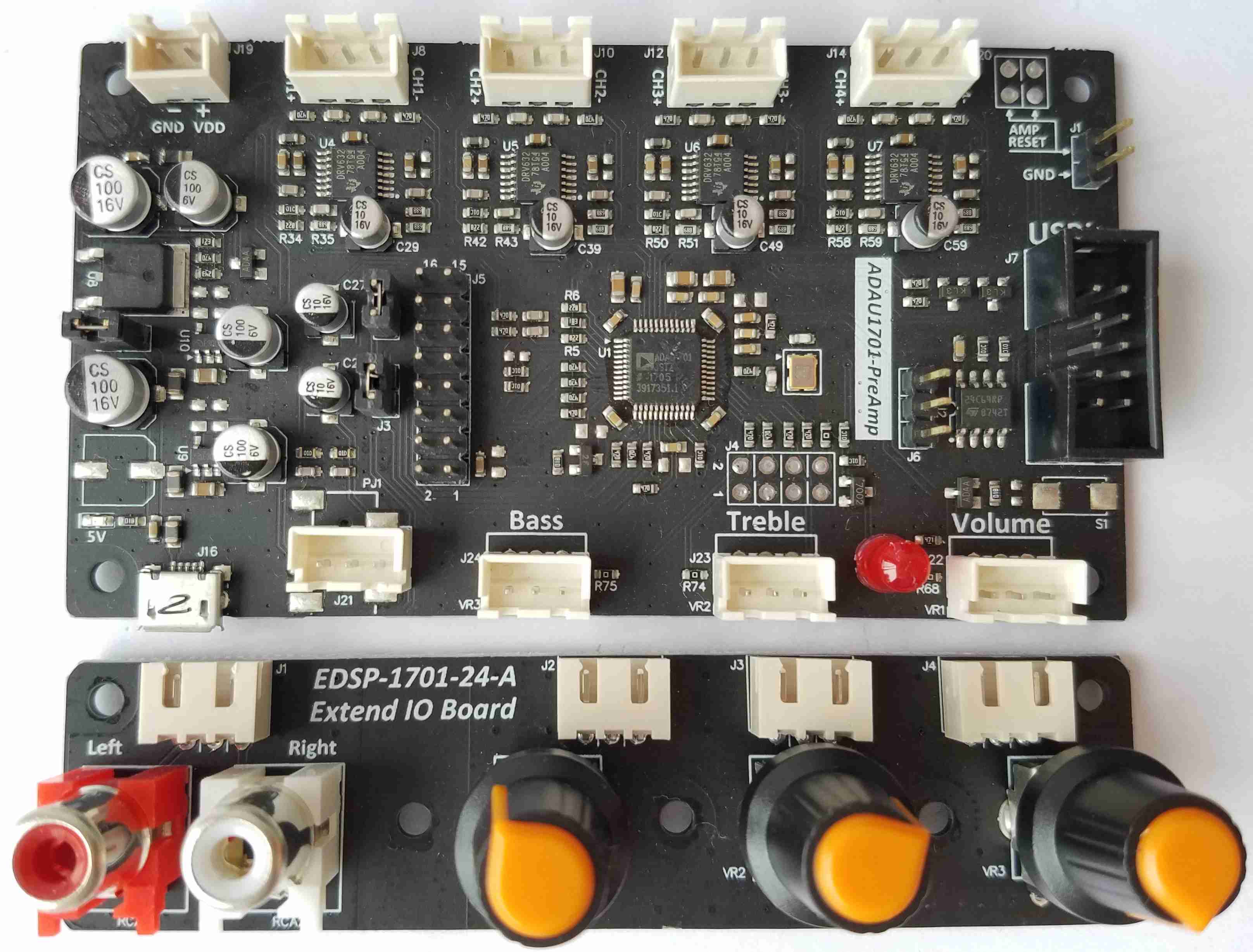 ADAU1701 Audio DSP 2In 4Out Pre-Amplifier Board Volume Control Single-end to Balance very low ...