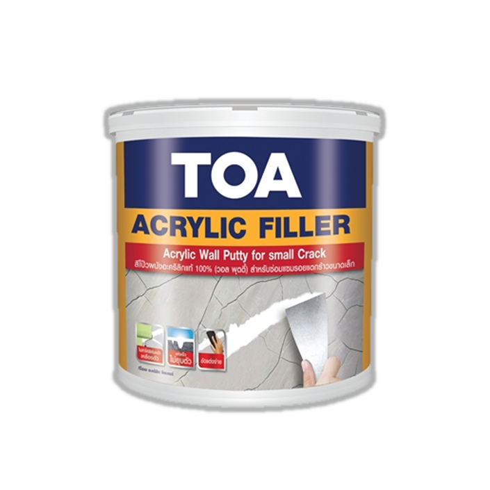 TOA อะคริลิกสำเร็จรูปสำหรับอุดโป๊วรอยแตกร้าวของผนังปูน รอยหัวตะปู ...