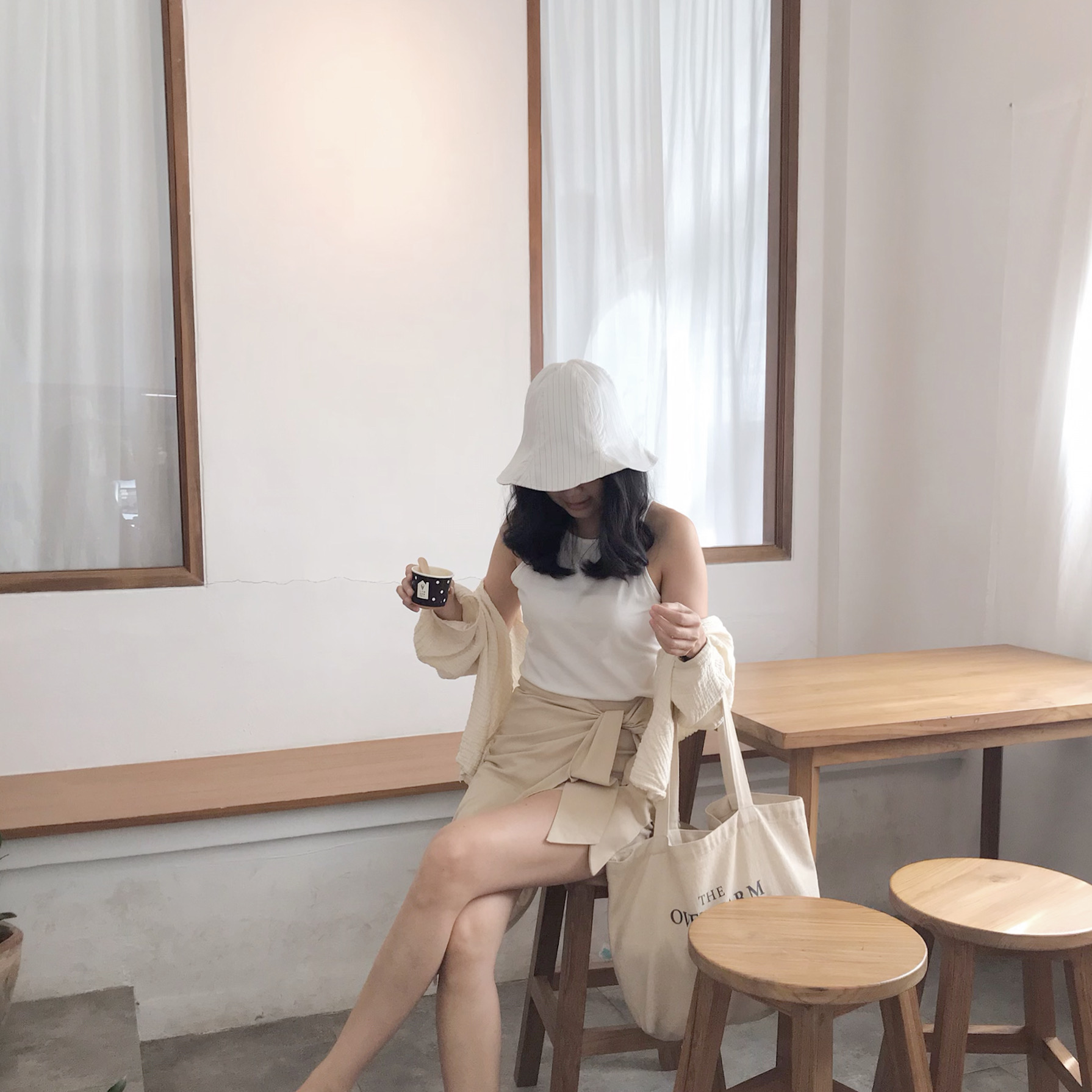 HERDAILY STUDIO linne skirt - beige - herdaily.studio - ThaiPick