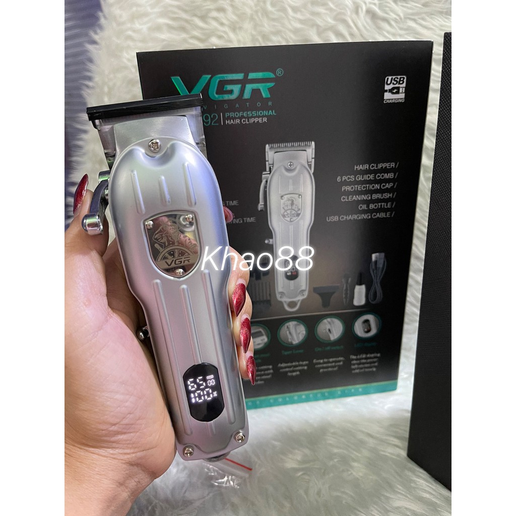 ปัตตาเลี่ยนตัดผมไร้สาย VGR V-092 สีเงิน (มาใหม่ล่าสุด ) ตัดผม ปัตตาเลียนตัดผม แบตตาเลี่ยนตัดผม ...
