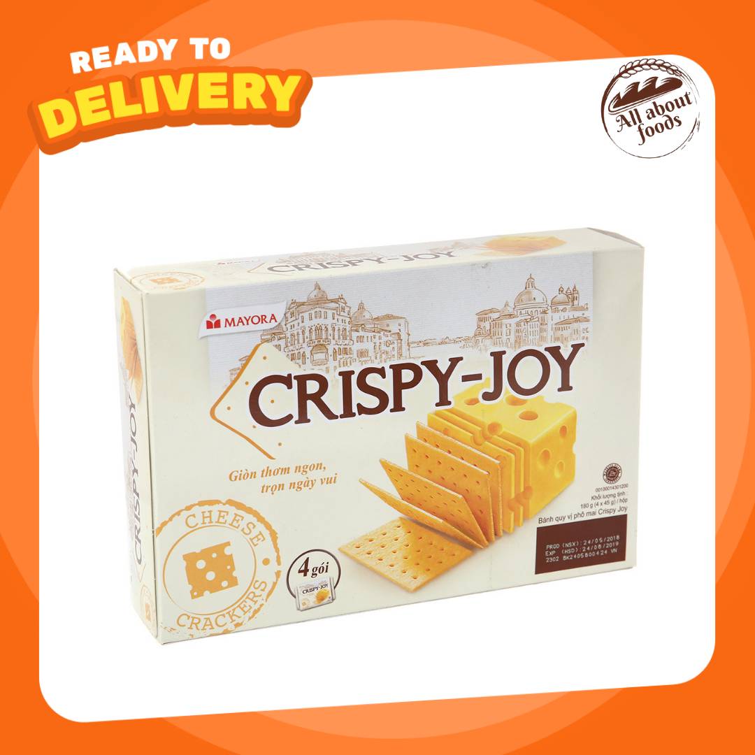 Crispy Joy บิสกิตรสชีส ตรา คริสปี้ จอย 45 กรัม x 4 ซอง (180 กรัม) แครกเกอร์รสชีส กรอบ อร่อย ทาน ...