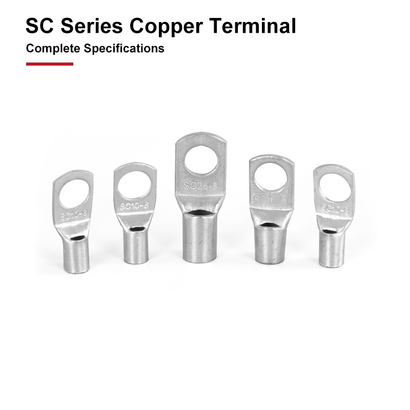 SC Tinned Bare Copper Crimp Terminals SC 2.5/4/6/10/16/25/35/50/70 Ring ...