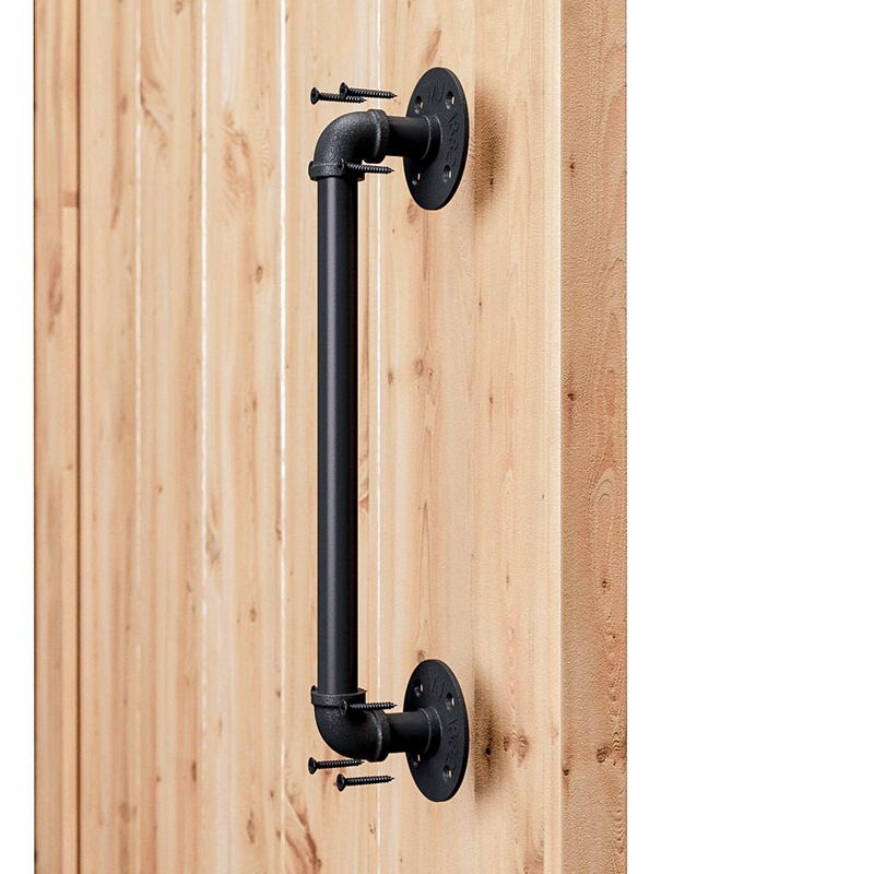 15 Inch Pipe Industrial Style Black Barn Door Handle for Sliding Barn ...