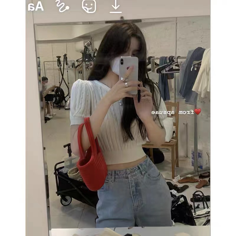 E238เสื้อยืด เสื้อไหมพรมแขนสั้นโชว์หลังเซ็กซี่ สินค้าผ้านิ่มสไตร์เกาหลี (สินค้าพร้อมส่ง ...