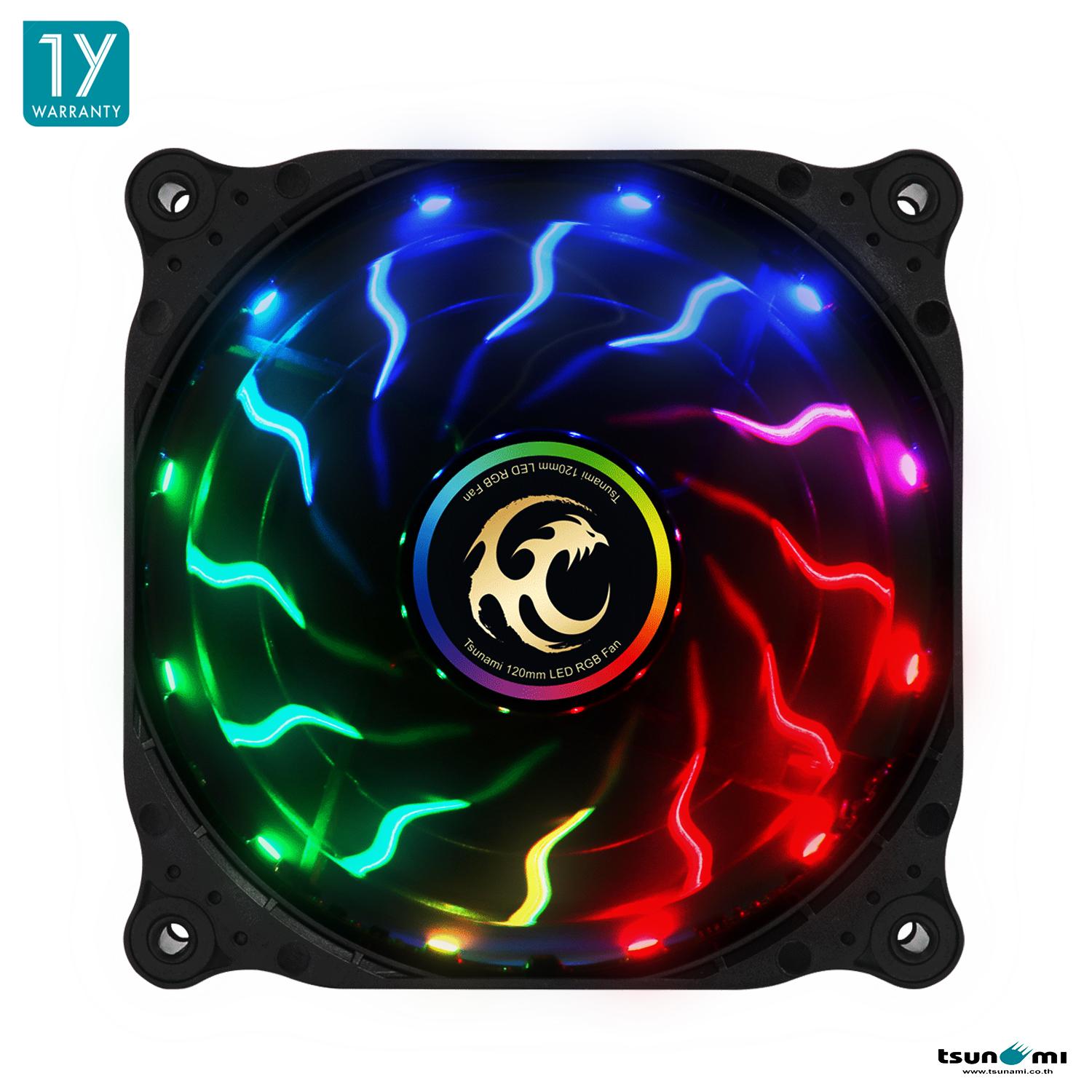 พัดลมระบายความร้อน Tsunami Phantom Series (cRGB Sync) RGB Cooling Fan ...