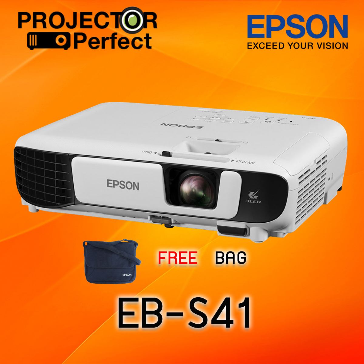 Epson EB-S41 LCD Projector (3,300 Ansi Lumens/SVGA) เครื่องฉายภาพ ...