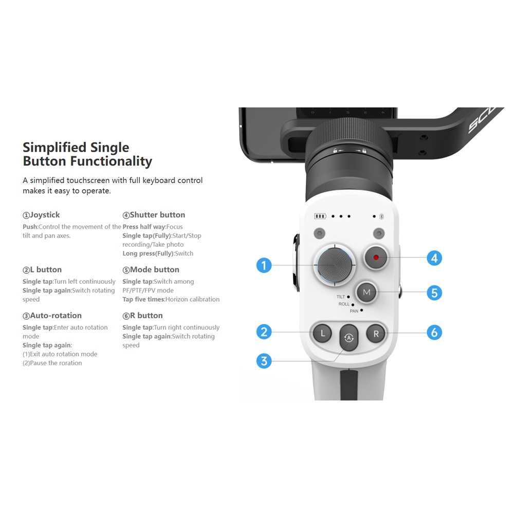 Feiyu SCORP-Mini P 3-Axis Handheld Gimbal Stabilizer for Smartphone ...