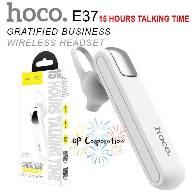 หูฟังบลูทูธไร้สาย Hoco Wireless Headset E37 Gratified Business Earphone With Mic เสียงดี ของแท้ ...