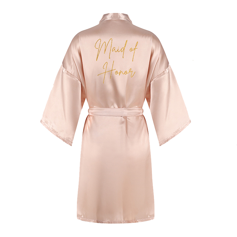 new satin robe women white bride bridesmaid kimono wedding bridal party ...
