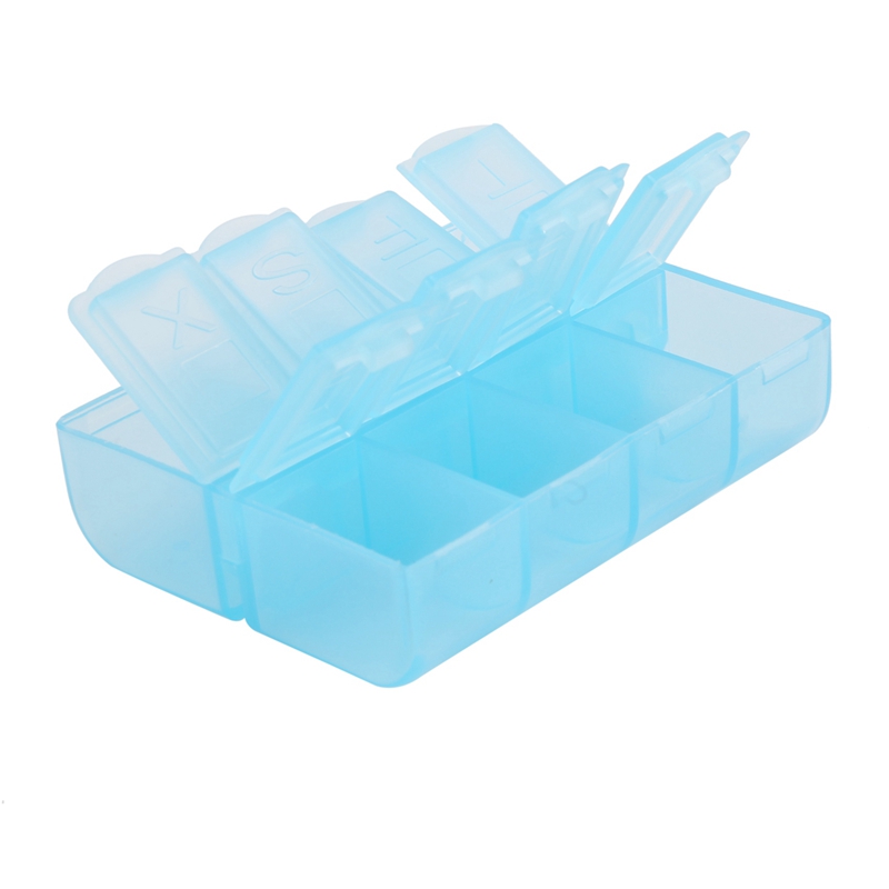 Plastic Rectangle 8 Compartments 7 Days Medicine Pill Box - esfhbftgjm ...