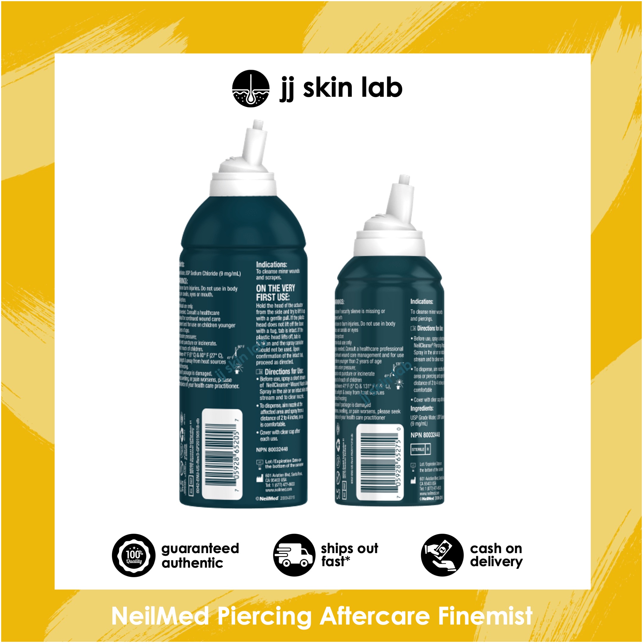 JJ Skin Lab - NeilMed Piercing Aftercare Fine Mist Saline Cleanser ...