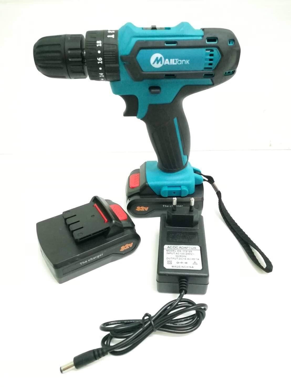 สว่านแบต MAILTank 32V. 3 ระบบ แบต 2 ก้อน เจาะกระแทกได้ - DIY 88 - ThaiPick