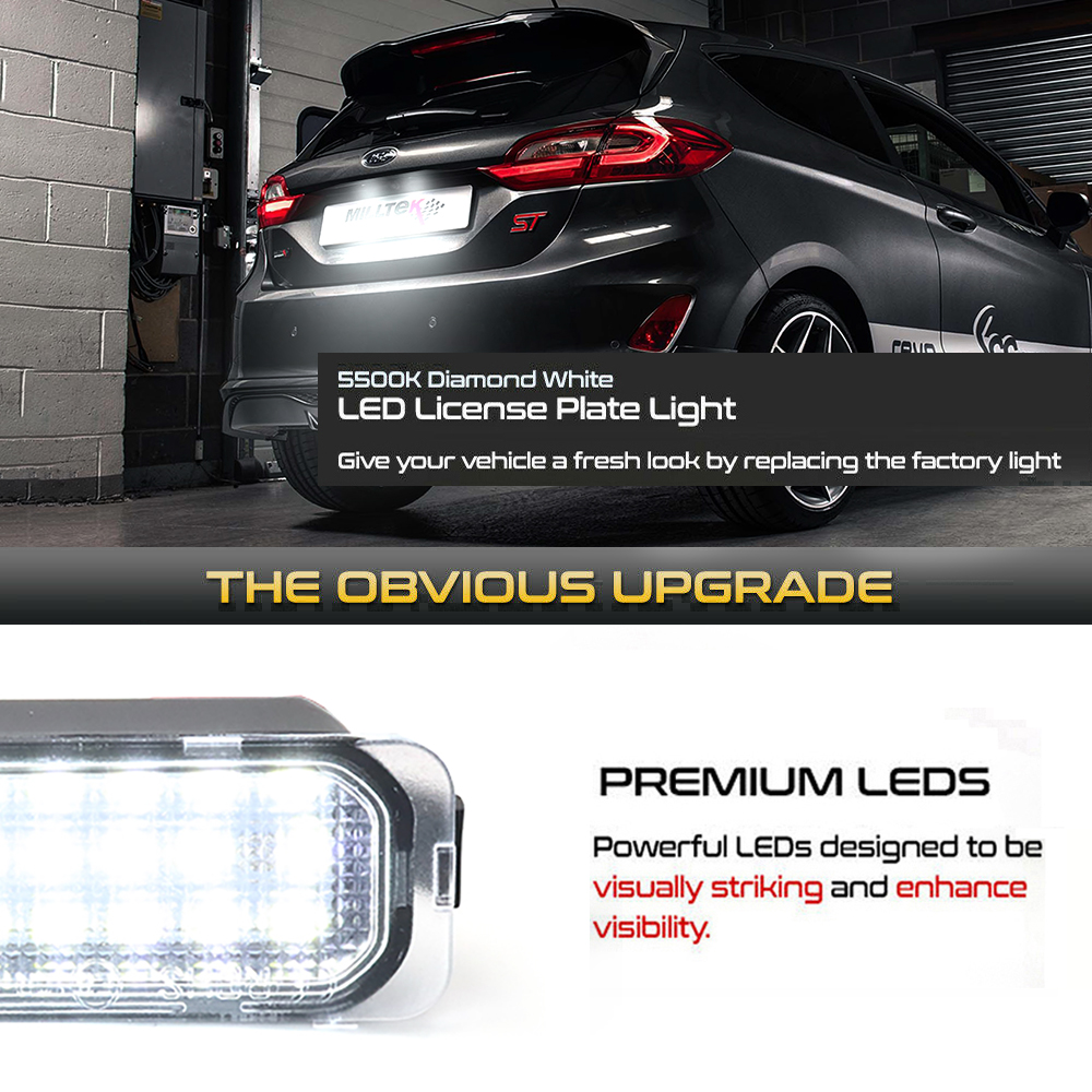 2Pcs Car LED License Plate Light Number Lamps For Ford Ranger T6 Escape ...