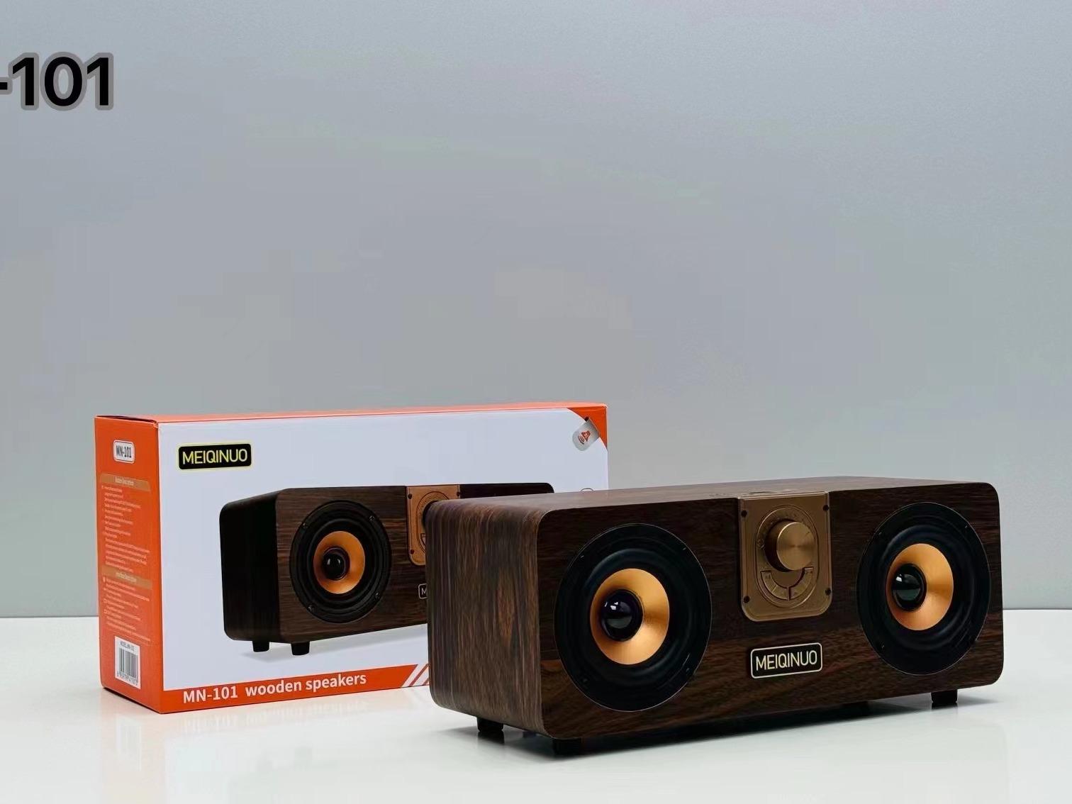 ลำโพงบลูทูธ MN-101 เสียงทุ้มหนักแน่น ลำโพงลายไม้2ดอก | Lazada.co.th