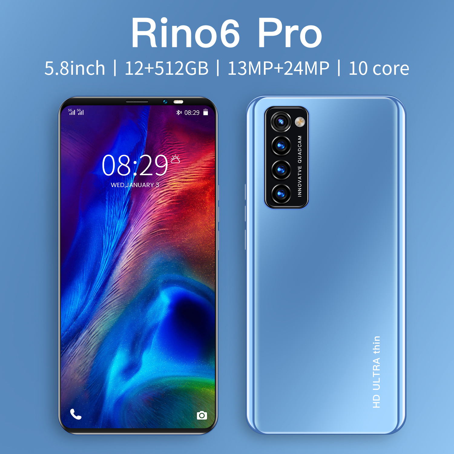 100% Original มือถือราคาถูก OPPO Rino6 Pro 5.8นิ้วหน้าจอ Android 10 ...