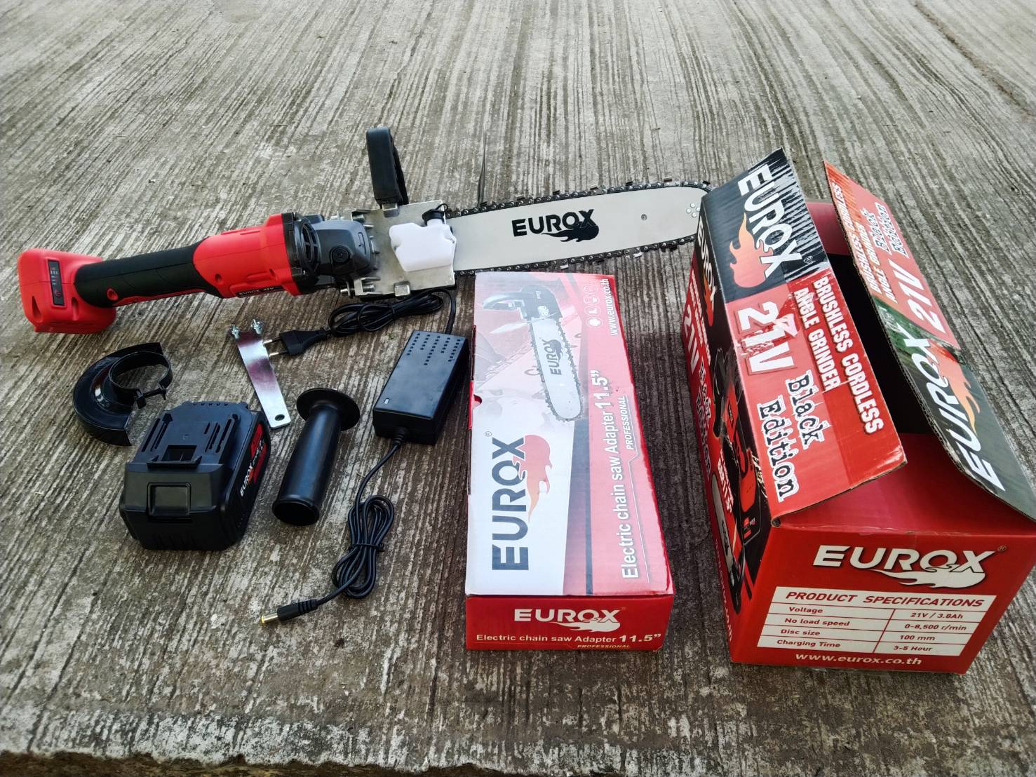 เจียร์ เครื่องเจียร์ไร้สาย (เอวตรง) EUROX กล่องชุด แบตเตอรี่ 21V Black Edition - Bangkhen ...