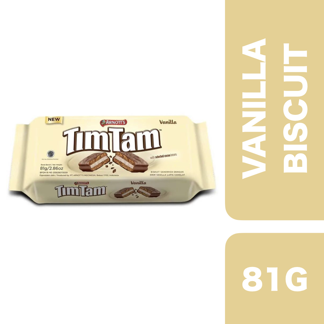 Arnotts Tim Tam Chocolate Vanilla Biscuit 81g ++ อาร์นอตส์ ทิมแทมบิสก ...