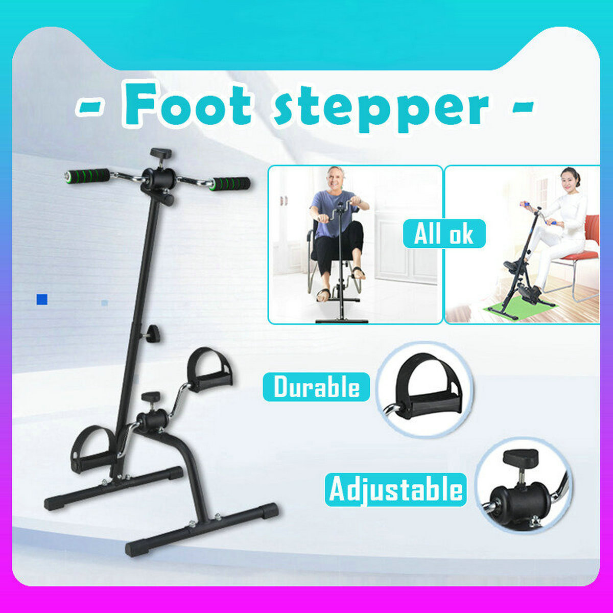 จักรยานออกกำลังกาย Double กายภาพบำบัด ปั่นมือปั่นเท้ามินิ Mini Bike ...