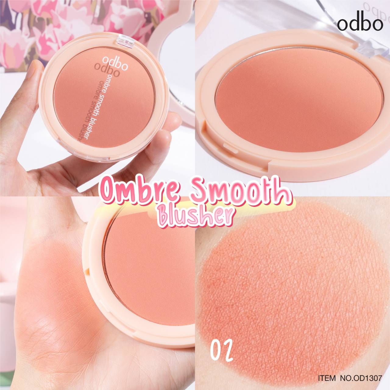 OD1307 ODBO OMBRE SMOOTH BLUSH บลัชออนสองเฉดสี พวงแก้มสวยระเรื่อ ติดทน ยาวนาน เป็นธรรมชาติ ...