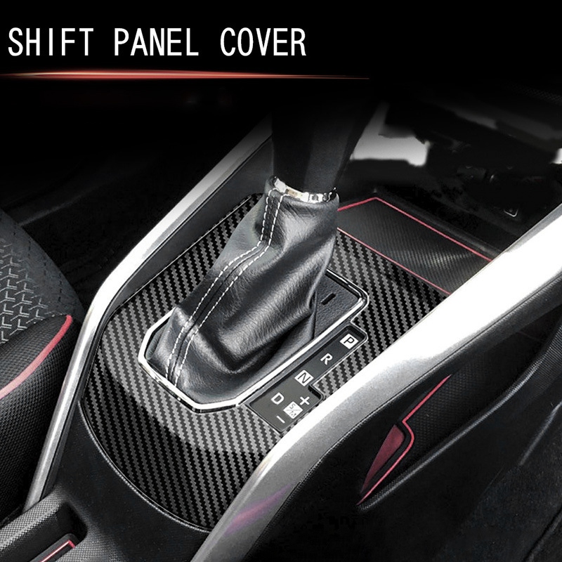 Carbon Fiber ABS Car Central Gear Shift Knob Panel Frame Cover Trim for ...
