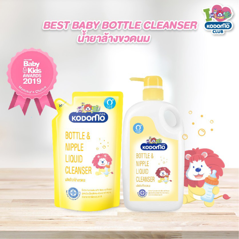 KODOMO ผลิตภัณฑ์ล้างขวดนม ขวดปั๊ม 650 มล. 1 ขวด แถม ชนิดถุงเติม 600 มล. 1 ถุง - กฤษณนัน - ThaiPick