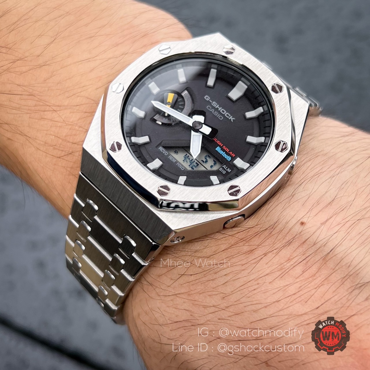 G-Shock AP Steel Bluetooth Tough Solar Full Metal Silver | Lazada.co.th