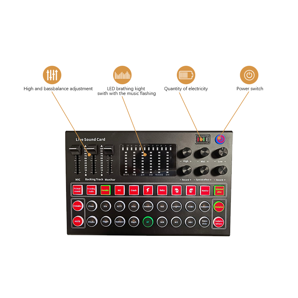 Audio Digital Broadcast Mixer Board Music Studio Phone Office Gaming ...